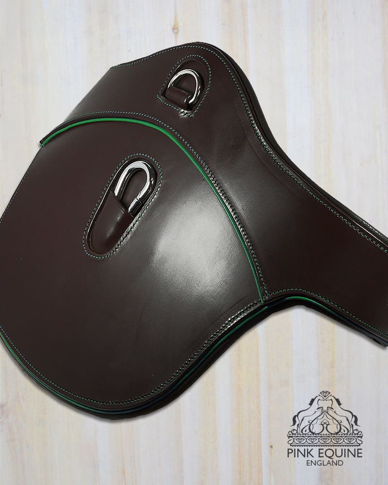 Pink Equine Jumping Girth with coloured piping and stitching