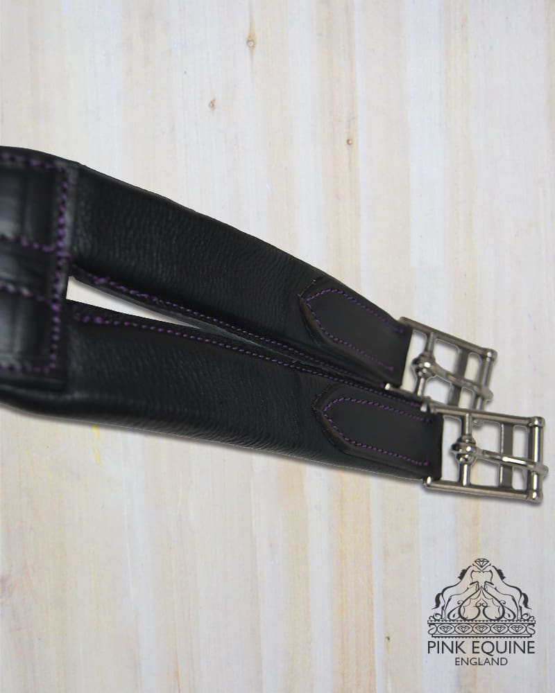 Pink Equine Jumping Girth with coloured piping and stitching