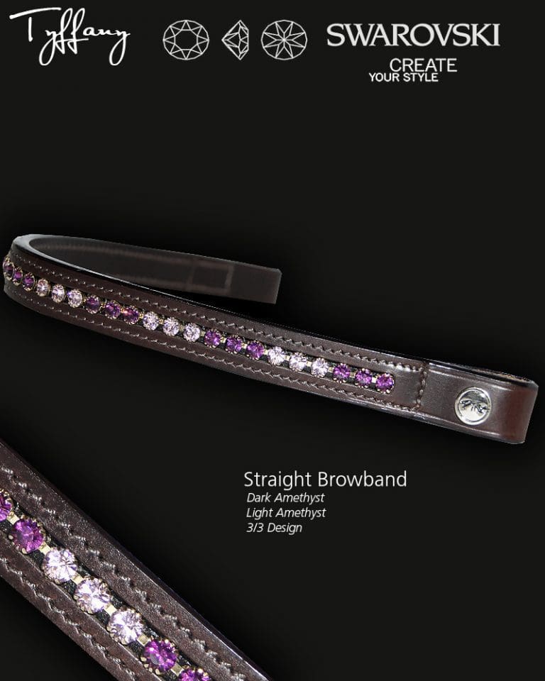Pink Equine Crystal Browband with Tyffany Custom Cut Stones