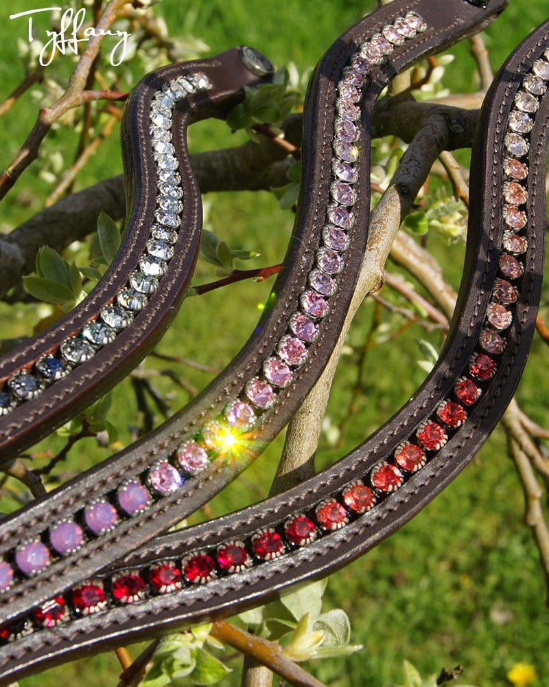 Tyffany Custom Crystal Wave Browbands | Pink Equine