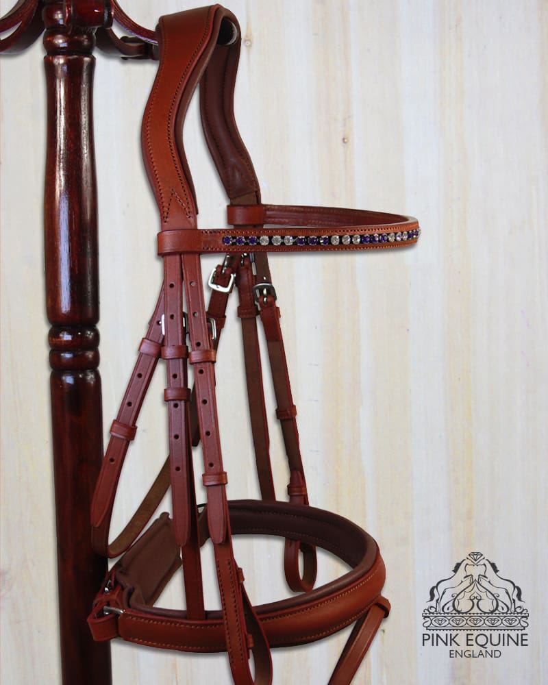 The Tyffany Custom Straight Pink Equine Bridle