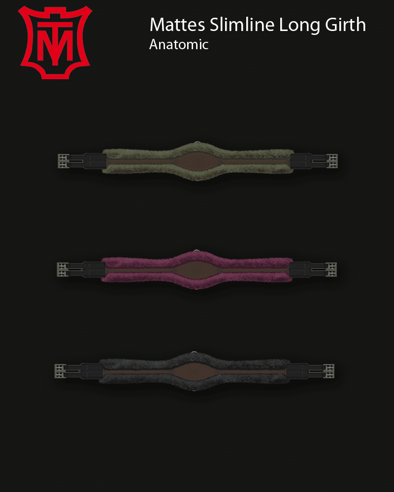 The Long anatomical leather girth by Mattes Equestrian