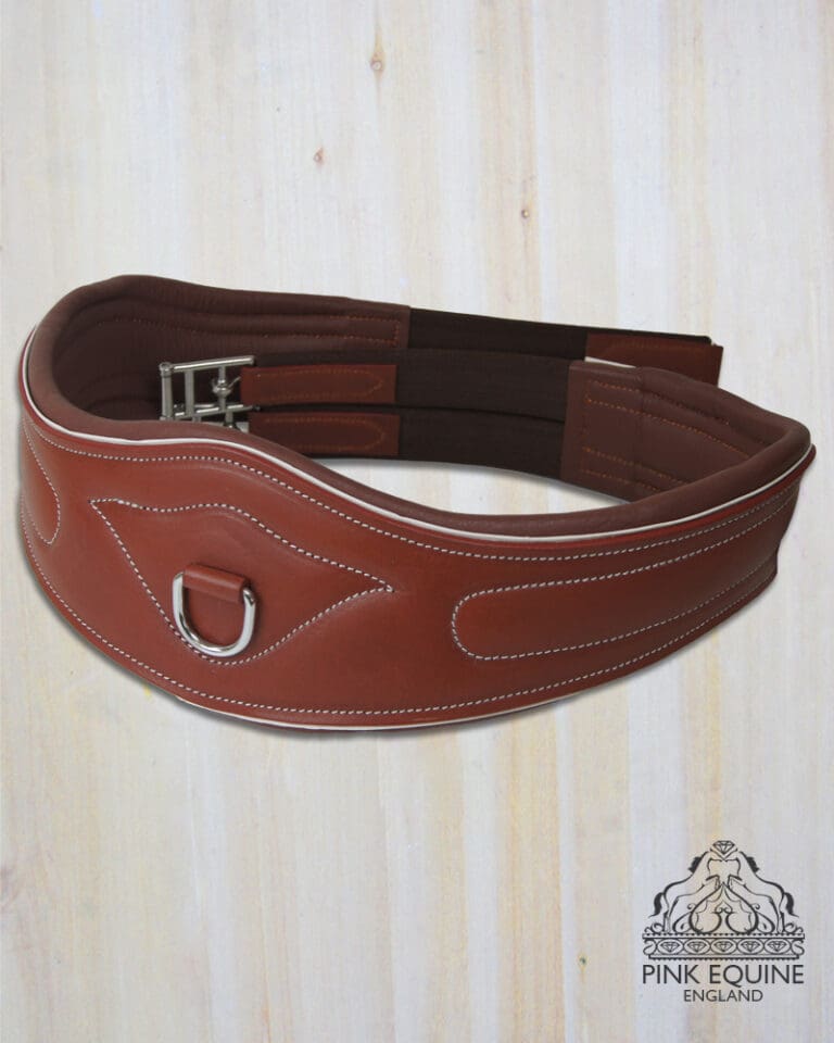 Pink Equine Ergonomic Girth with coloured piping