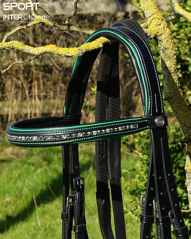 Full Bridle – Black Leather Crystal English without Flash -hunter green ...