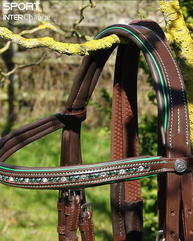 Full Bridle – Brown Leather Crystal English without Flash -hunter green ...