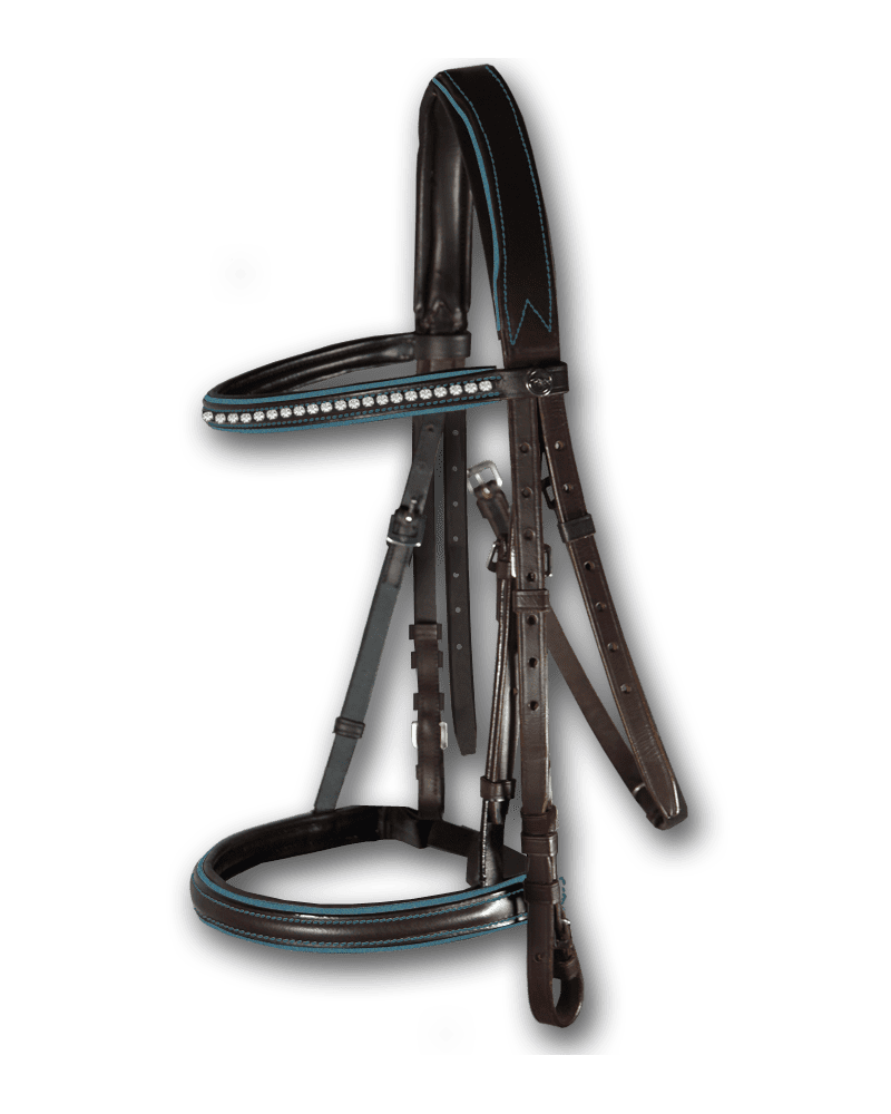 Brown Leather Plain Full Size bridle with Baby Pink piping