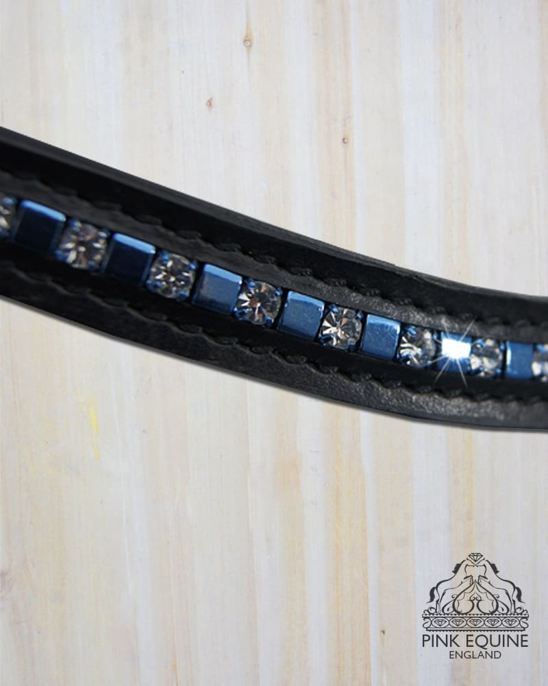 Pink Equine Metal Wave Diamante Browbands