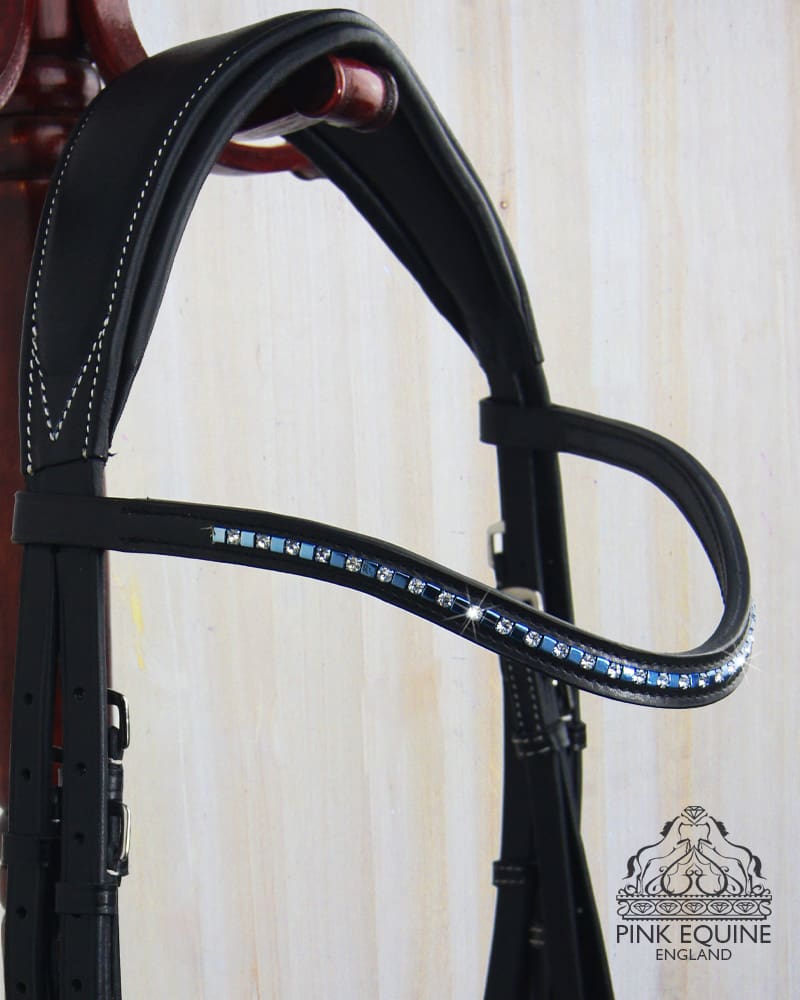 Pink Equine Metal Wave Diamante Browbands