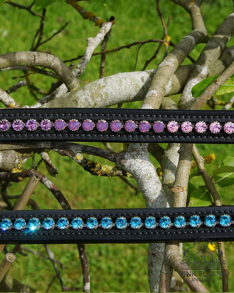 Pink Equine Crystal Browband with Tyffany Custom Cut Stones