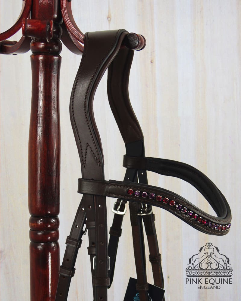 Tyffany Custom Padded English Bridle by Pink Equine