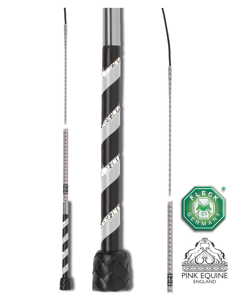 The Fleck Crystal Dressage Whip with Rinestone handle
