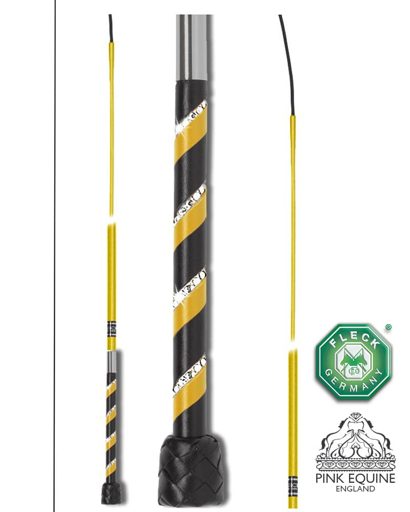 The Fleck Crystal Dressage Whip with Rinestone handle