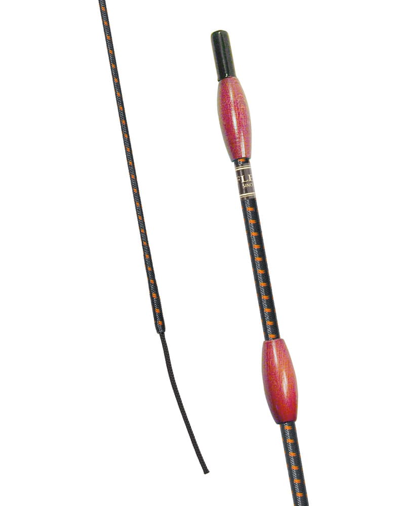 The Fleck Classic Balance Dressage Whip with wooden grip