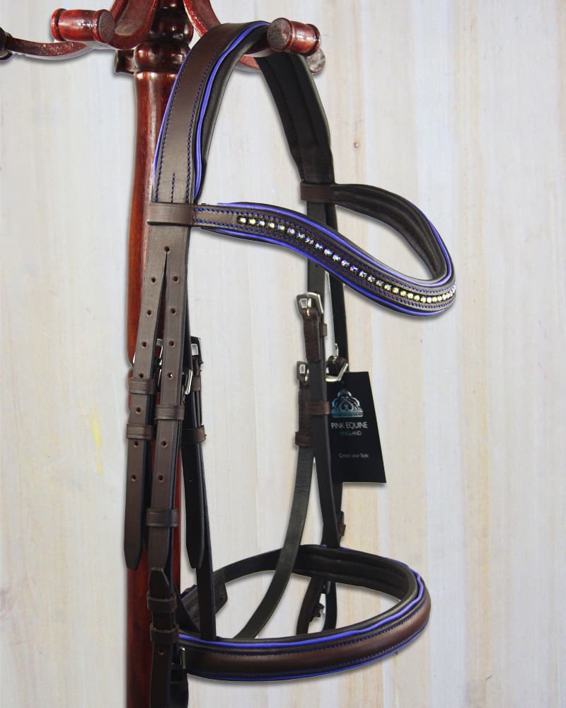 Cob Bridle - Brown Leather Wave Crystal Bridle English without Flash ...