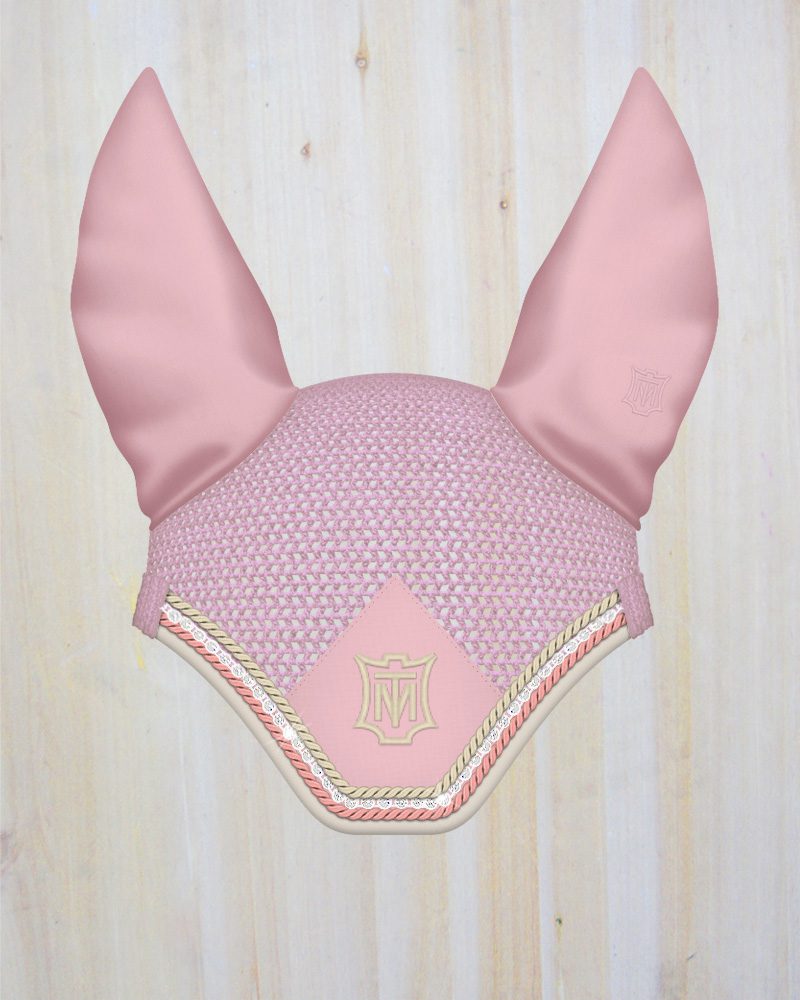 Mattes Ear Bonnets Blush with Strass Crystals - Medium
